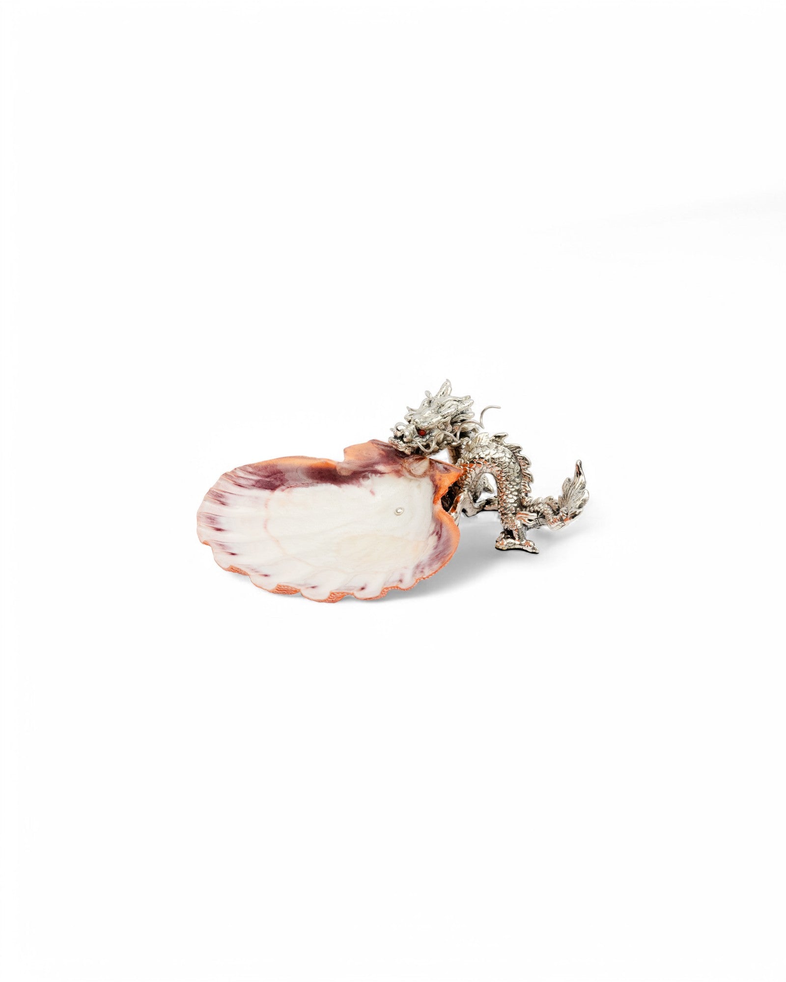 Scallop Shell Canape Plate with Dragon