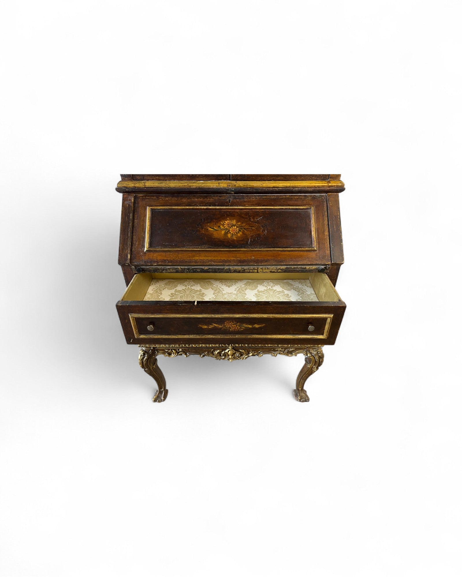 Victorian Revival Bronze Secretary Bookcase